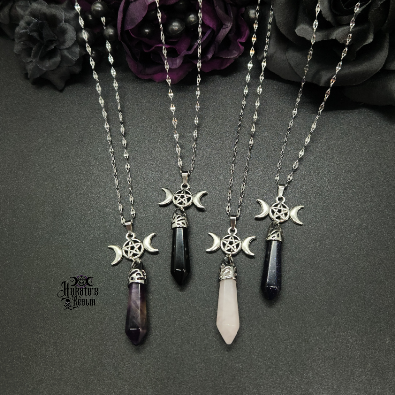 Triple Moon Crystal Necklace – HEKATE'S REALM