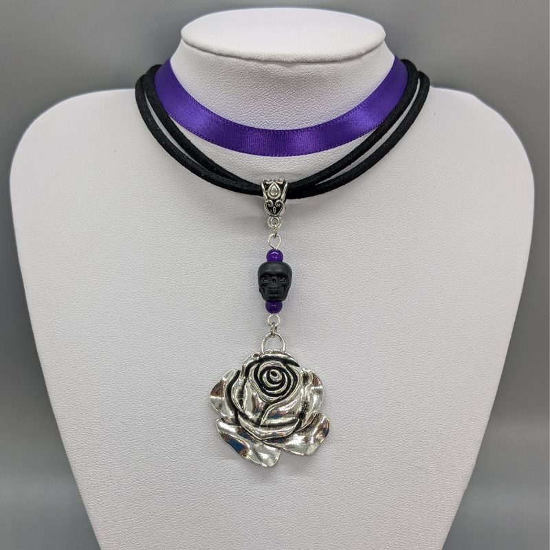 Layered Skull Rose Choker – HEKATE'S REALM